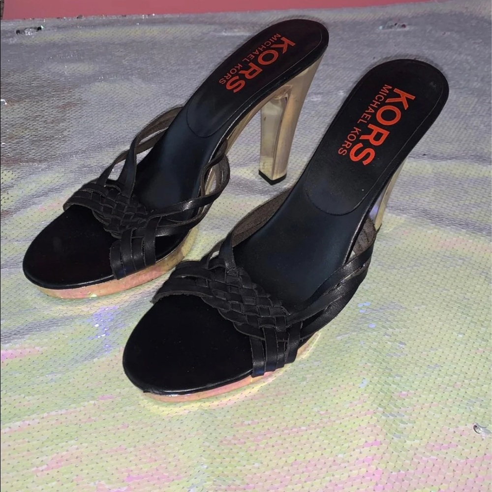 Authentic Michael Kors Platform Gold Heels - Gem